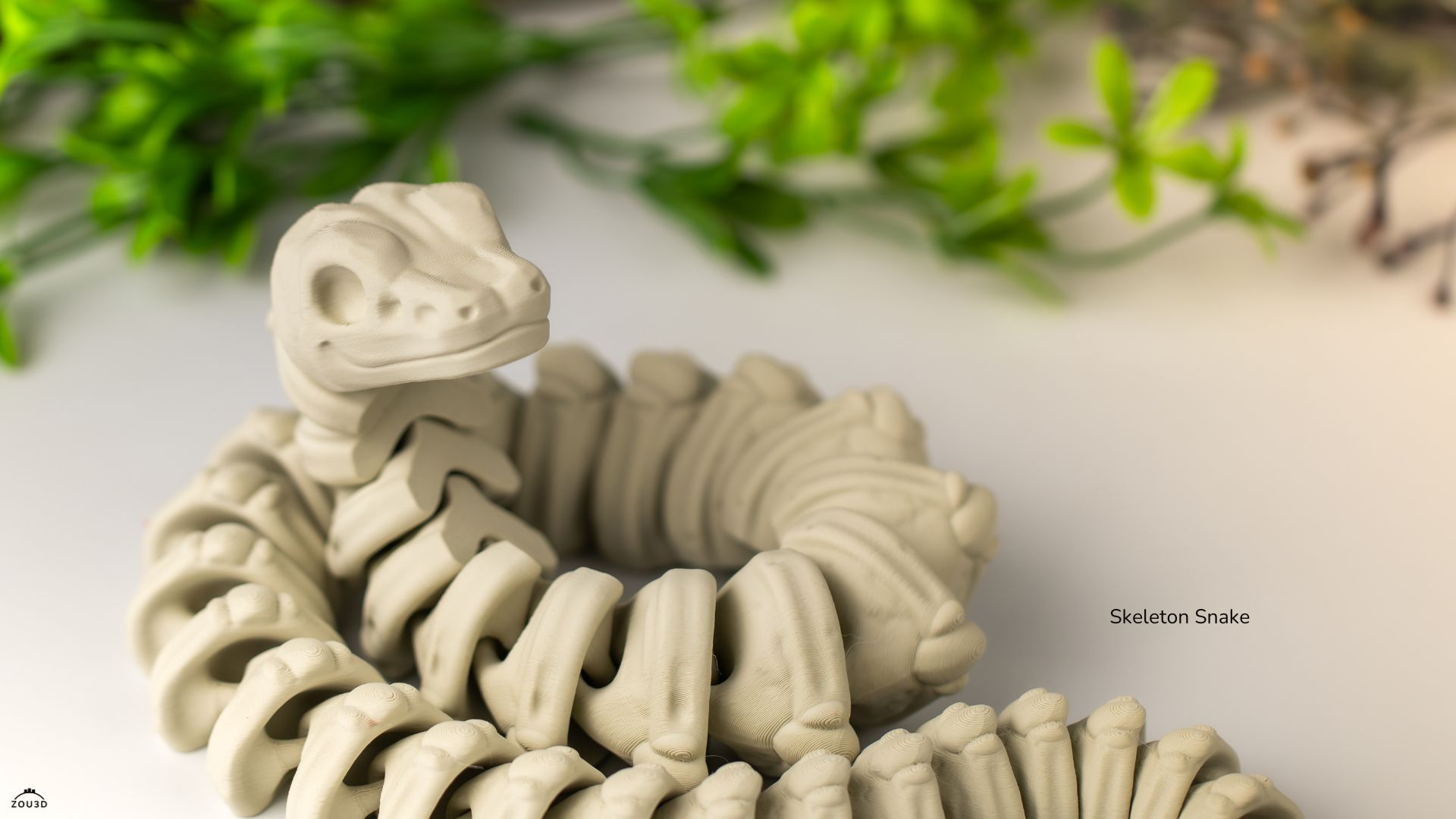 Skeleton Snake (Large) – Articulated 3D Printed Bone Serpent – Unreel ...
